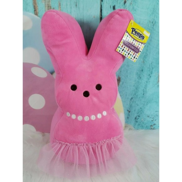 Toys | Peeps Plush Pink Bunny Rabbit With Dress Tutu Bunny Stuffed ...